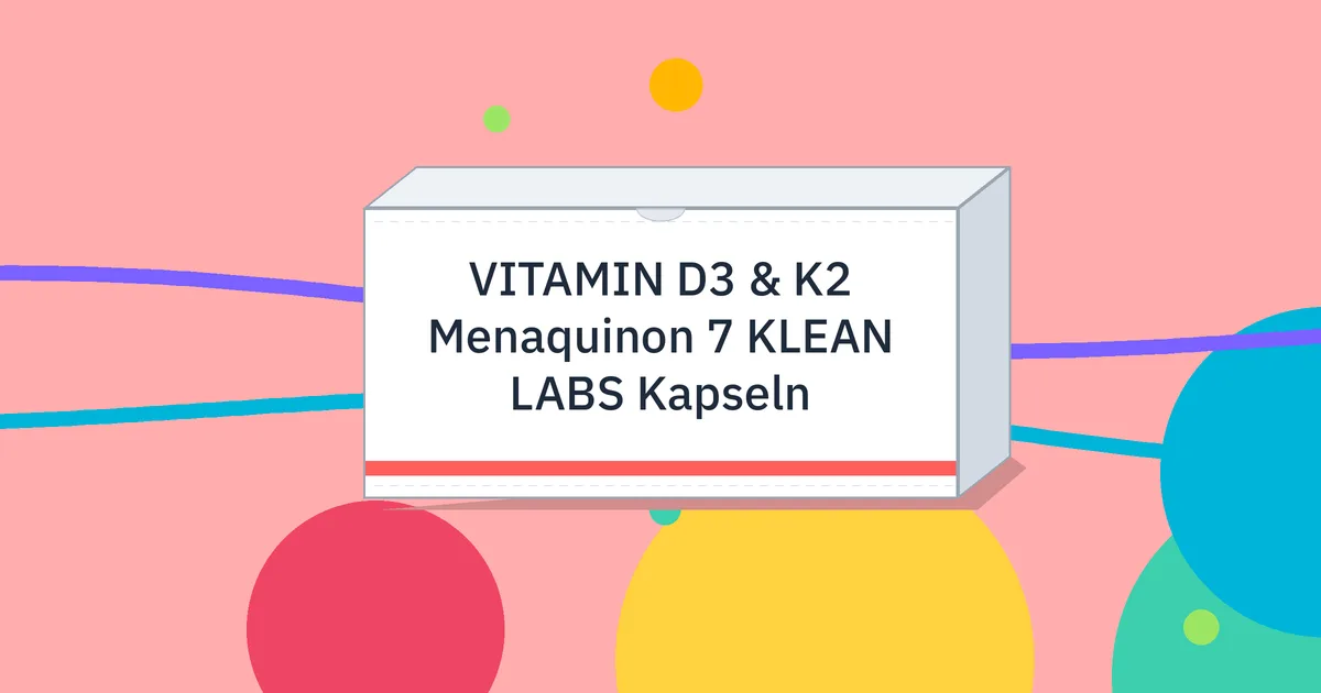 Symbolbild: Packung mit der Aufschrift VITAMIN D3 & K2 Menaquinon 7 KLEAN LABS Kapseln (PZN 20005620) – Verfügbarkeit und Bezug in Apotheken in Frankfurt am Main