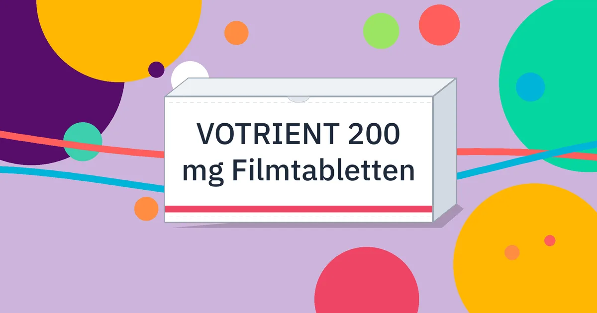 Symbolbild: Packung mit der Aufschrift VOTRIENT 200 mg Filmtabletten (PZN 18395660) – Verfügbarkeit und Bezug in Apotheken in Frankfurt am Main
