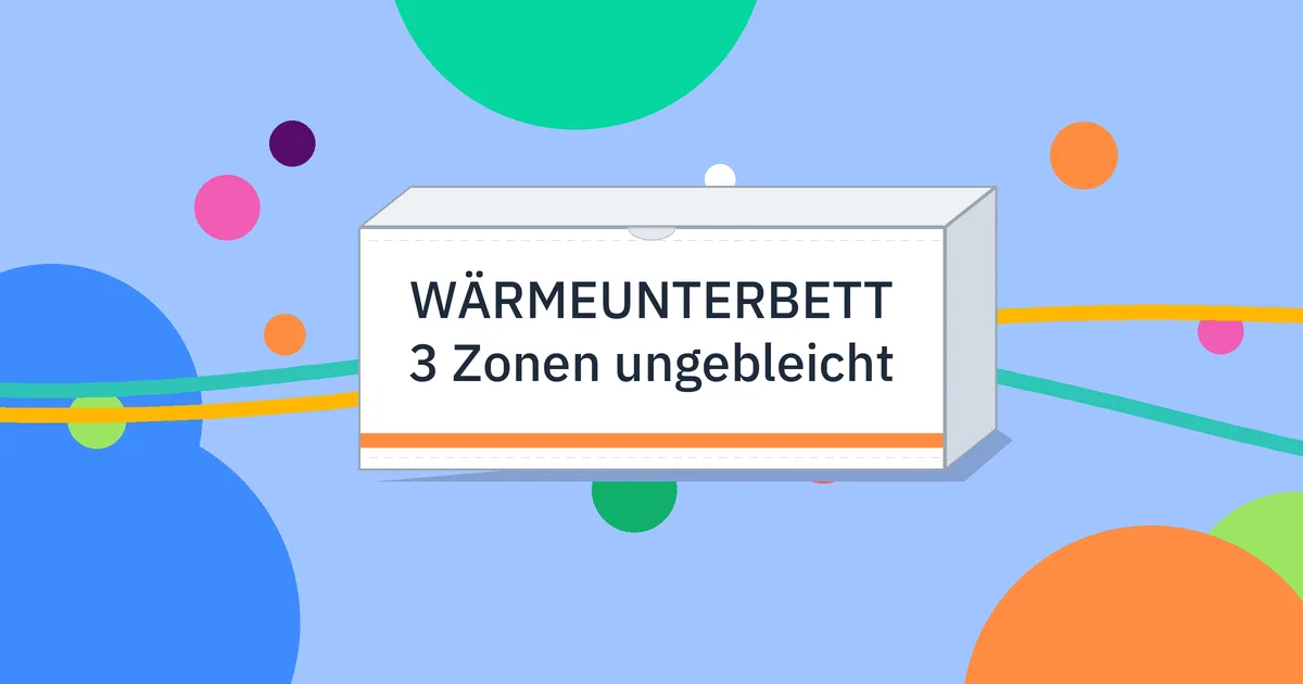 Symbolbild: Packung mit der Aufschrift WÄRMEUNTERBETT 3 Zonen ungebleicht (PZN 10178271) – Verfügbarkeit und Bezug in Apotheken in Frankfurt am Main