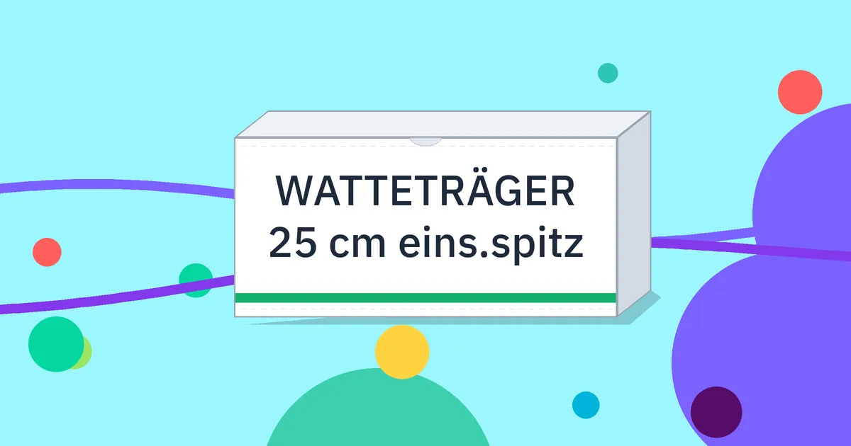 Symbolbild: Packung mit der Aufschrift WATTETRÄGER 25 cm eins.spitz (PZN 01979316) – Verfügbarkeit und Bezug in Apotheken in Frankfurt am Main