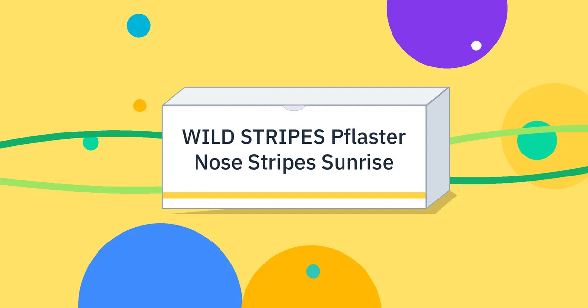 Symbolbild: Packung mit der Aufschrift WILD STRIPES Pflaster Nose Stripes Sunrise (PZN 19696122) – Verfügbarkeit und Bezug in Apotheken in Frankfurt am Main