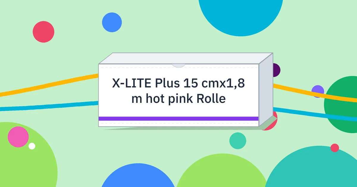 Symbolbild: Packung mit der Aufschrift X-LITE Plus 15 cmx1,8 m hot pink Rolle (PZN 14405031) – Verfügbarkeit und Bezug in Apotheken in Frankfurt am Main