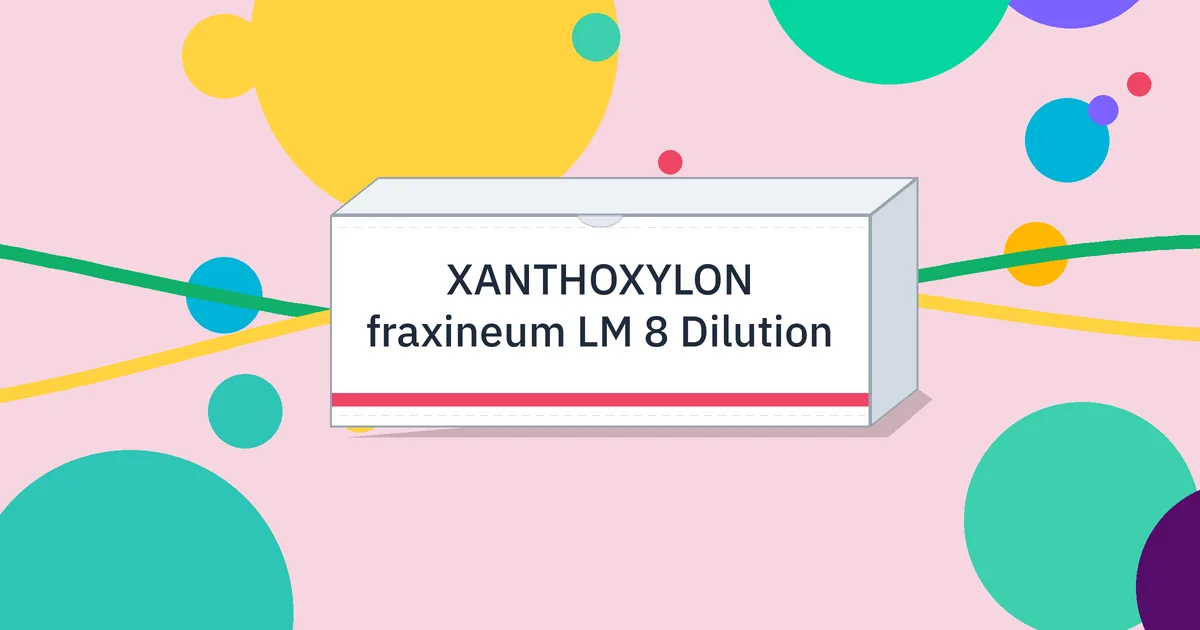 Symbolbild: Packung mit der Aufschrift XANTHOXYLON fraxineum LM 8 Dilution (PZN 13784339) – Verfügbarkeit und Bezug in Apotheken in Frankfurt am Main