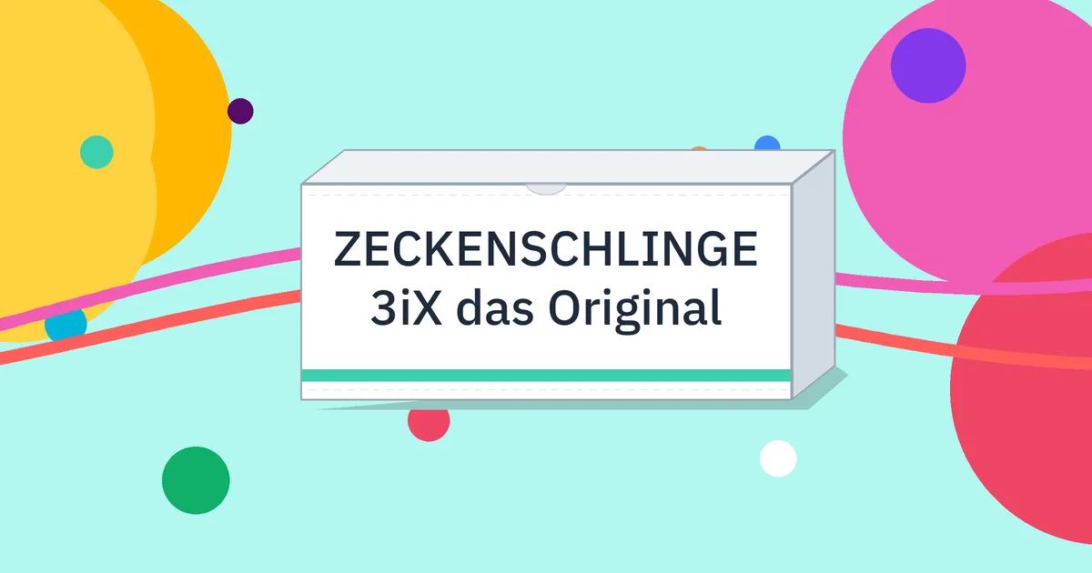 Symbolbild: Packung mit der Aufschrift ZECKENSCHLINGE 3iX das Original (PZN 03791255) – Verfügbarkeit und Bezug in Apotheken in Frankfurt am Main