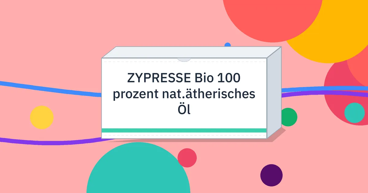 Symbolbild: Packung mit der Aufschrift ZYPRESSE Bio 100 prozent nat.ätherisches Öl (PZN 13875852) – Verfügbarkeit und Bezug in Apotheken in Frankfurt am Main
