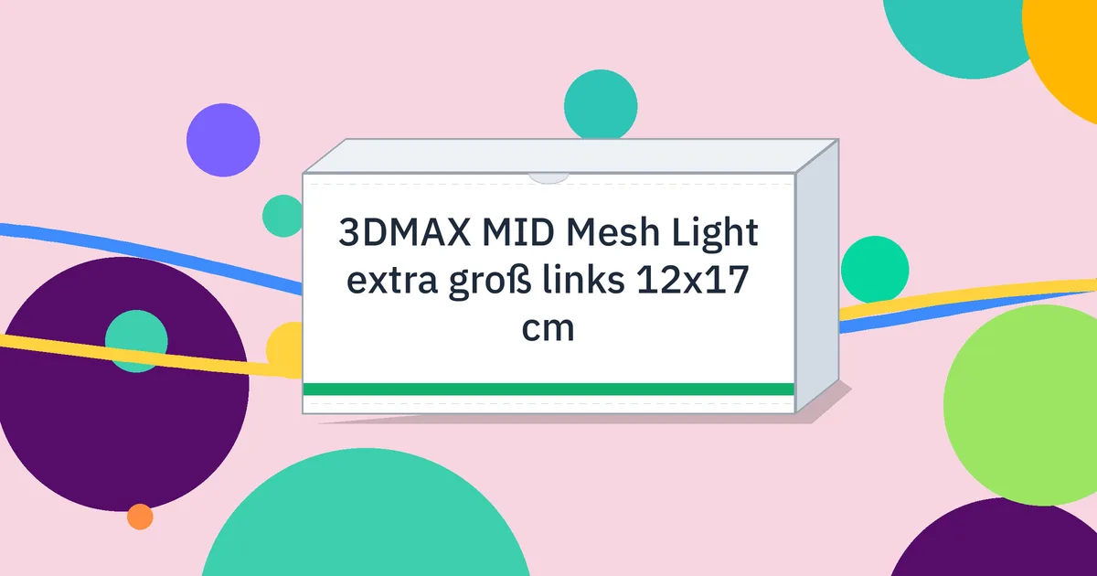 Symbolbild: Packung mit der Aufschrift 3DMAX MID Mesh Light extra groß links 12x17 cm (PZN 20894488) – Verfügbarkeit und Bezug in Apotheken in Frankfurt am Main