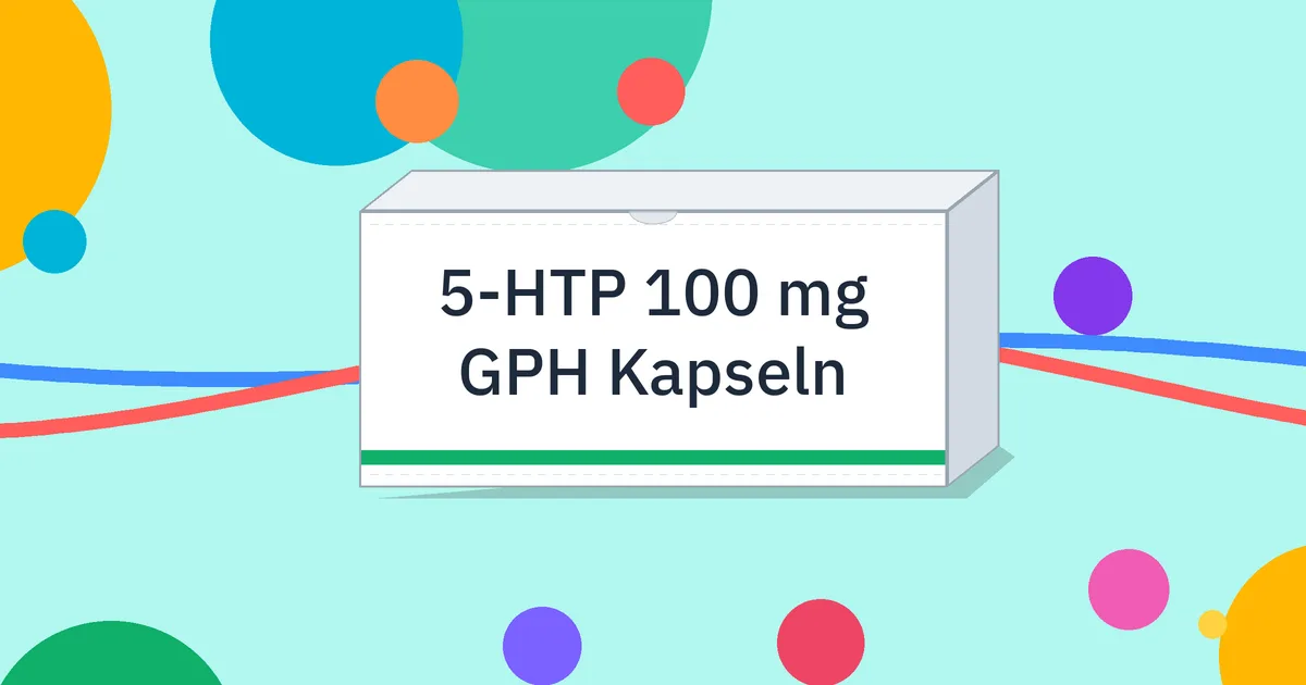 Symbolbild: Packung mit der Aufschrift 5-HTP 100 mg GPH Kapseln (PZN 13359582) – Verfügbarkeit und Bezug in Apotheken in Frankfurt am Main