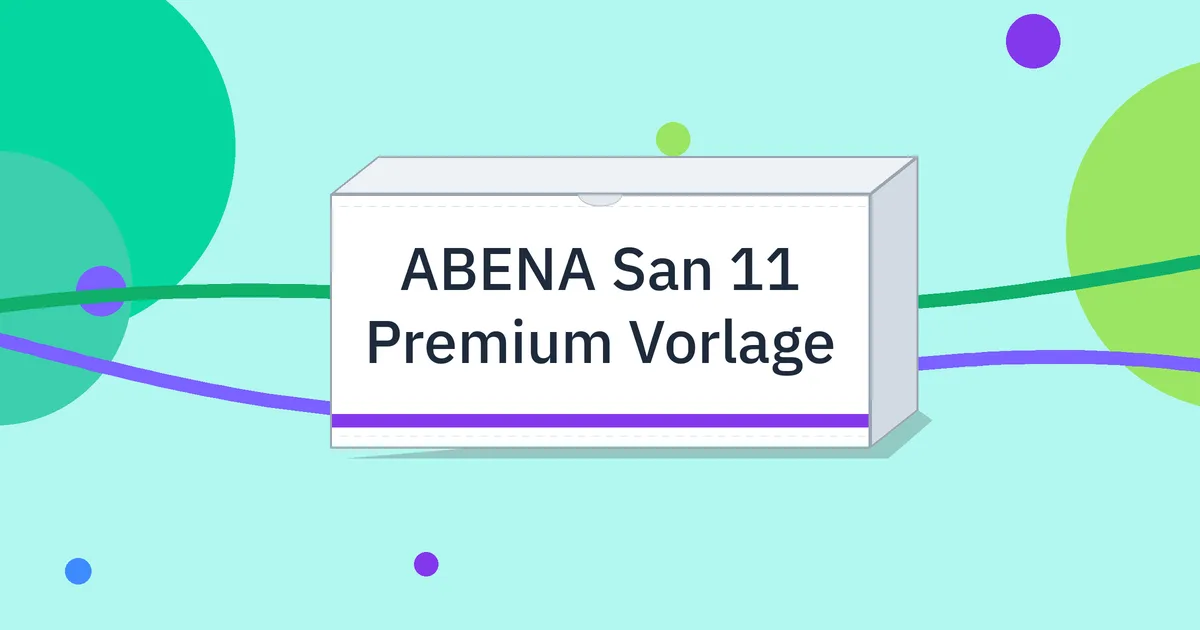 Symbolbild: Packung mit der Aufschrift ABENA San 11 Premium Vorlage (PZN 10219774) – Verfügbarkeit und Bezug in Apotheken in Frankfurt am Main