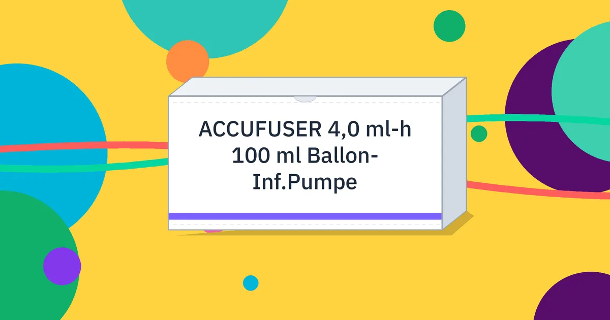 Symbolbild: Packung mit der Aufschrift ACCUFUSER 4,0 ml-h 100 ml Ballon-Inf.Pumpe (PZN 10710464) – Verfügbarkeit und Bezug in Apotheken in Frankfurt am Main