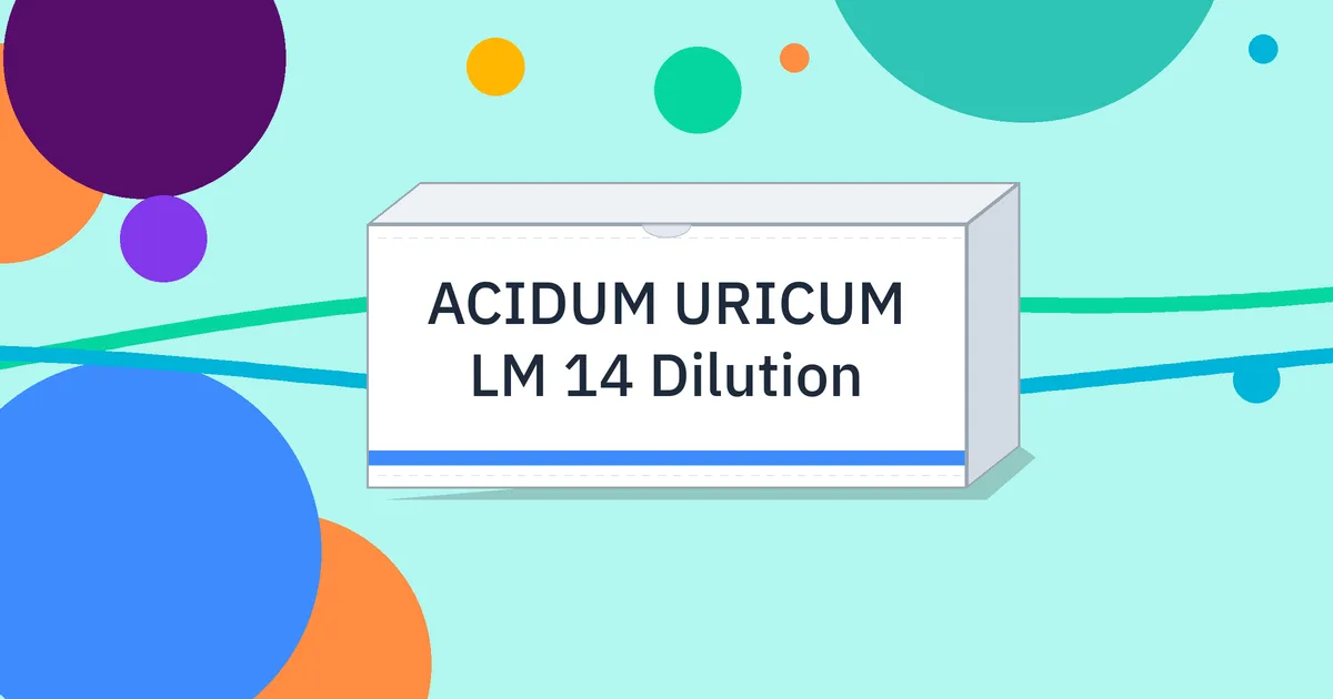 Symbolbild: Packung mit der Aufschrift ACIDUM URICUM LM 14 Dilution (PZN 13288706) – Verfügbarkeit und Bezug in Apotheken in Frankfurt am Main