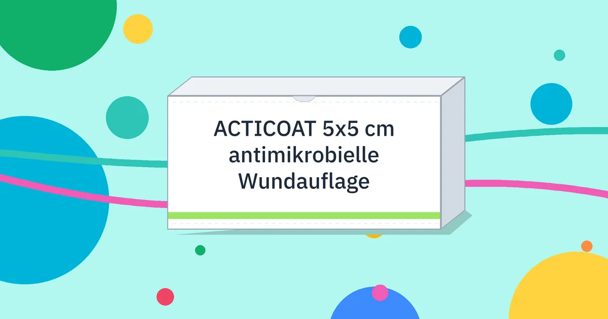Symbolbild: Packung mit der Aufschrift ACTICOAT 5x5 cm antimikrobielle Wundauflage (PZN 05868660) – Verfügbarkeit und Bezug in Apotheken in Frankfurt am Main