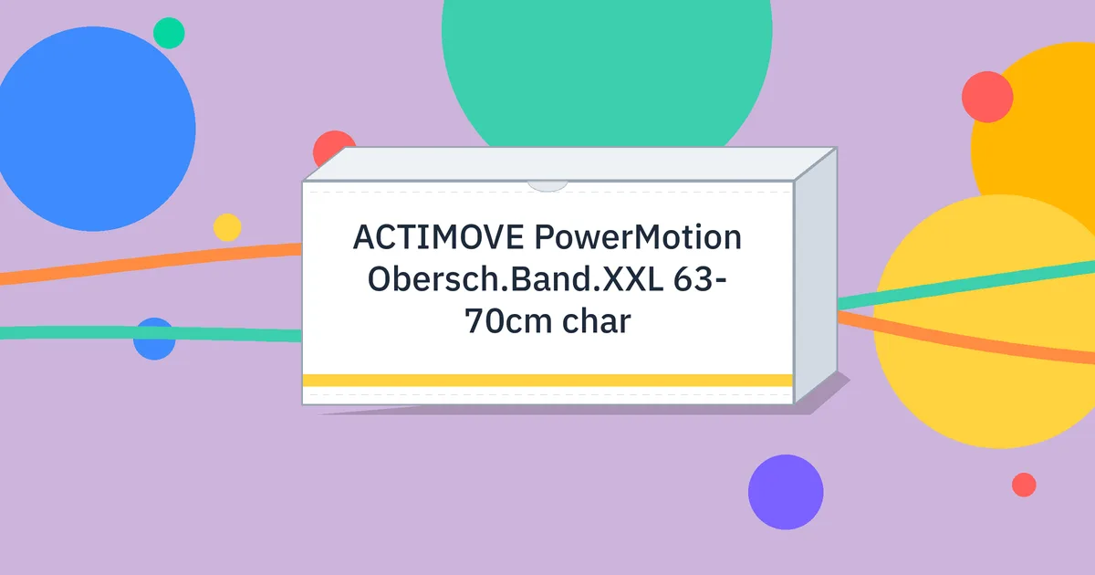 Symbolbild: Packung mit der Aufschrift ACTIMOVE PowerMotion Obersch.Band.XXL 63-70cm char (PZN 17948602) – Verfügbarkeit und Bezug in Apotheken in Frankfurt am Main