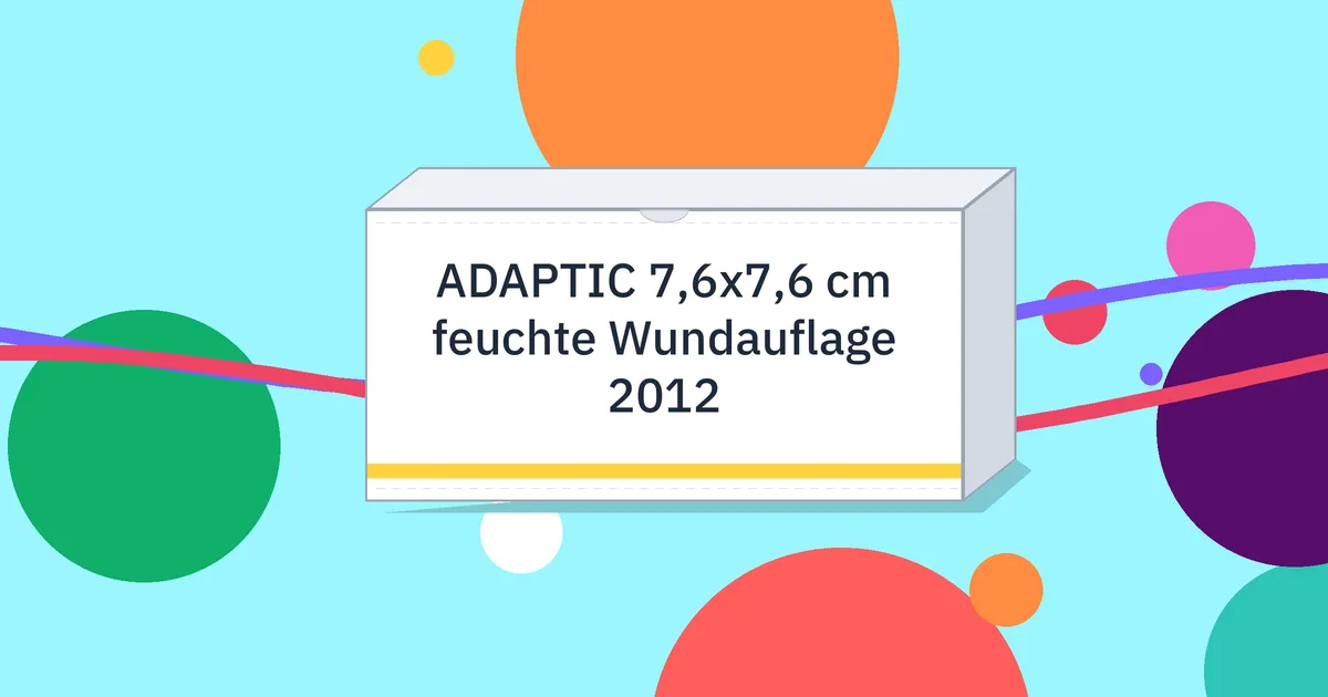 Symbolbild: Packung mit der Aufschrift ADAPTIC 7,6x7,6 cm feuchte Wundauflage 2012 (PZN 18187542) – Verfügbarkeit und Bezug in Apotheken in Frankfurt am Main