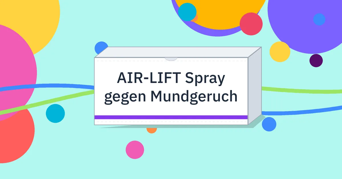 Symbolbild: Packung mit der Aufschrift AIR-LIFT Spray gegen Mundgeruch (PZN 11669060) – Verfügbarkeit und Bezug in Apotheken in Frankfurt am Main