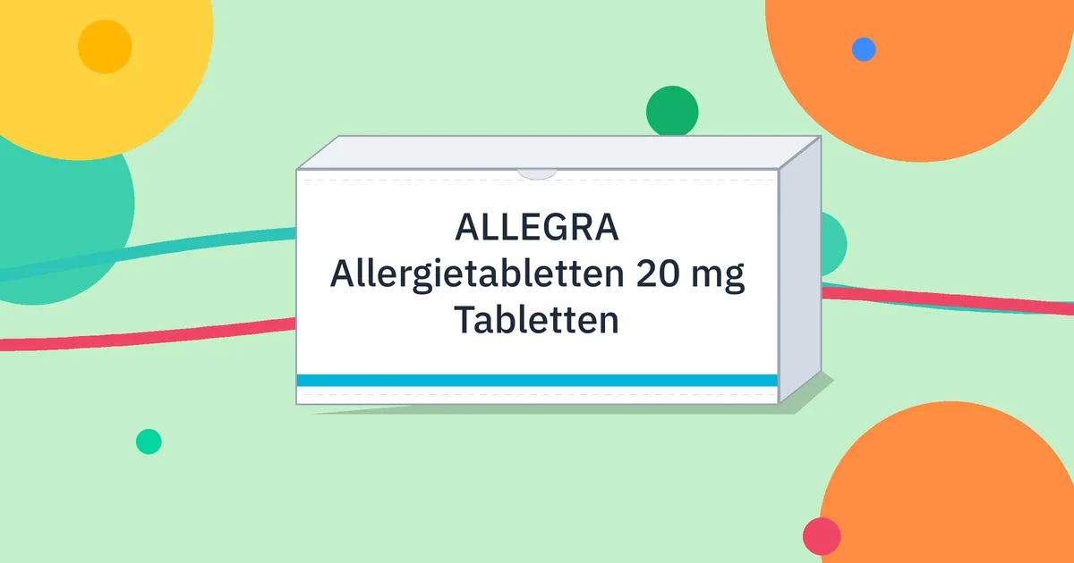 Symbolbild: Packung mit der Aufschrift ALLEGRA Allergietabletten 20 mg Tabletten (PZN 18113578) – Verfügbarkeit und Bezug in Apotheken in Frankfurt am Main