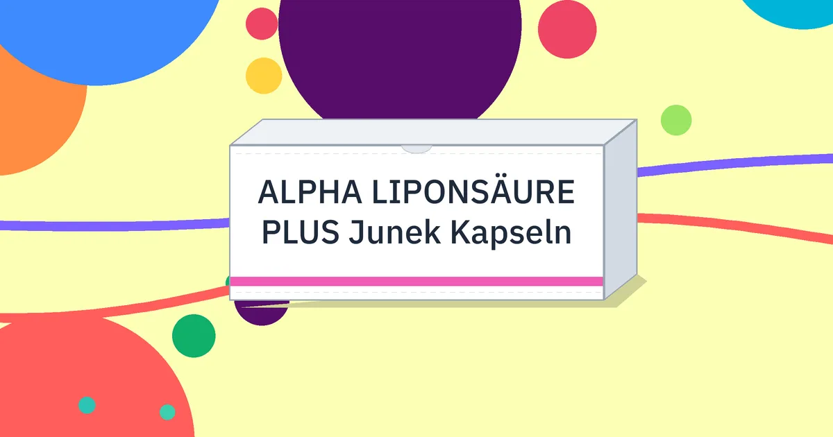 Symbolbild: Packung mit der Aufschrift ALPHA LIPONSÄURE PLUS Junek Kapseln (PZN 02886812) – Verfügbarkeit und Bezug in Apotheken in Frankfurt am Main