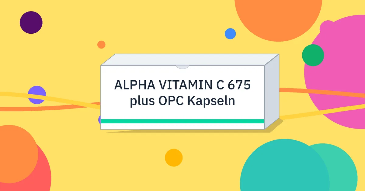 Symbolbild: Packung mit der Aufschrift ALPHA VITAMIN C 675 plus OPC Kapseln (PZN 18070403) – Verfügbarkeit und Bezug in Apotheken in Frankfurt am Main