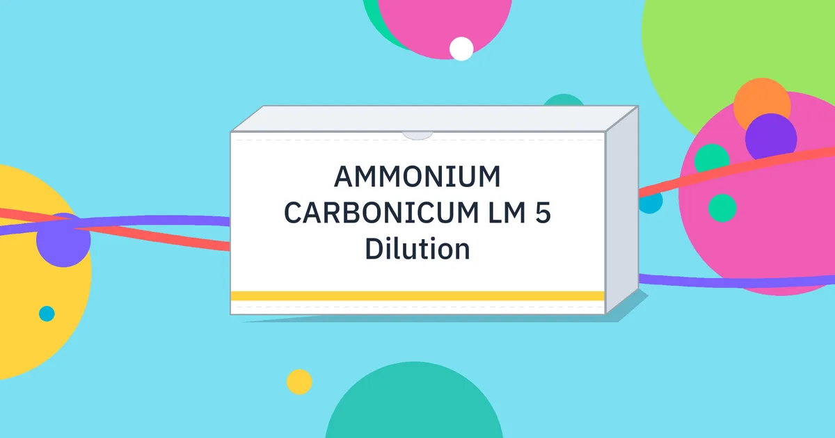 Symbolbild: Packung mit der Aufschrift AMMONIUM CARBONICUM LM 5 Dilution (PZN 12760584) – Verfügbarkeit und Bezug in Apotheken in Frankfurt am Main