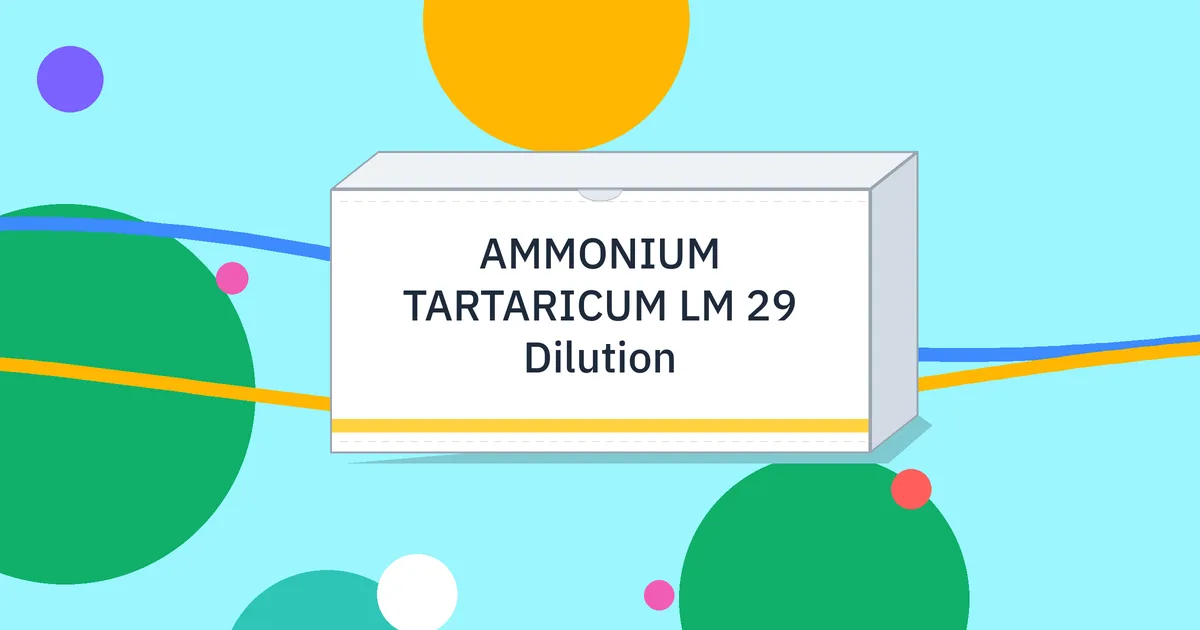 Symbolbild: Packung mit der Aufschrift AMMONIUM TARTARICUM LM 29 Dilution (PZN 12761738) – Verfügbarkeit und Bezug in Apotheken in Frankfurt am Main