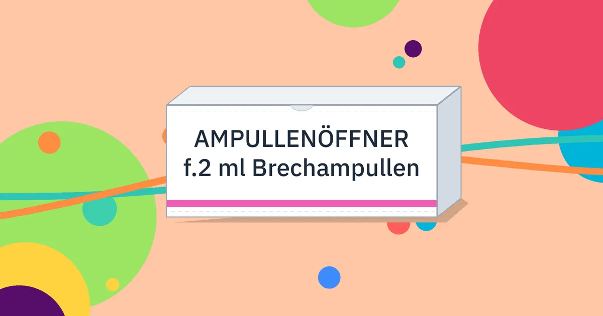 Symbolbild: Packung mit der Aufschrift AMPULLENÖFFNER f.2 ml Brechampullen (PZN 09071214) – Verfügbarkeit und Bezug in Apotheken in Frankfurt am Main
