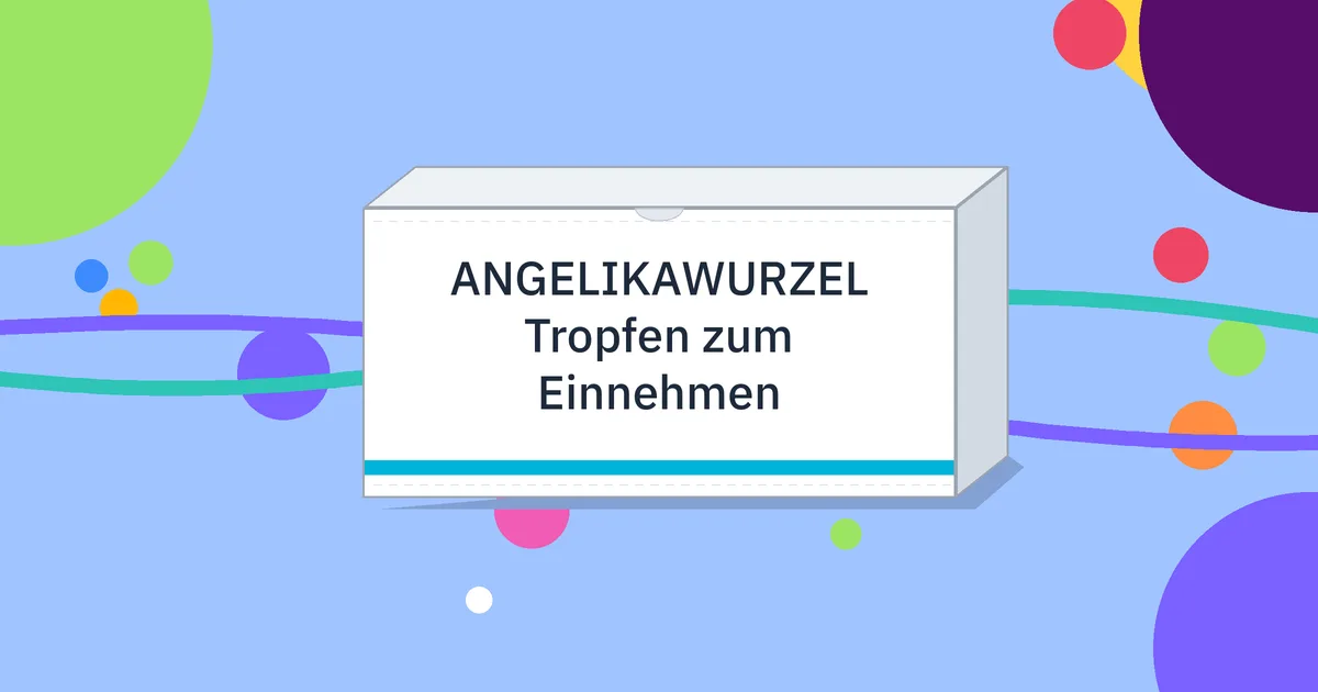 Symbolbild: Packung mit der Aufschrift ANGELIKAWURZEL Tropfen zum Einnehmen (PZN 11366193) – Verfügbarkeit und Bezug in Apotheken in Frankfurt am Main