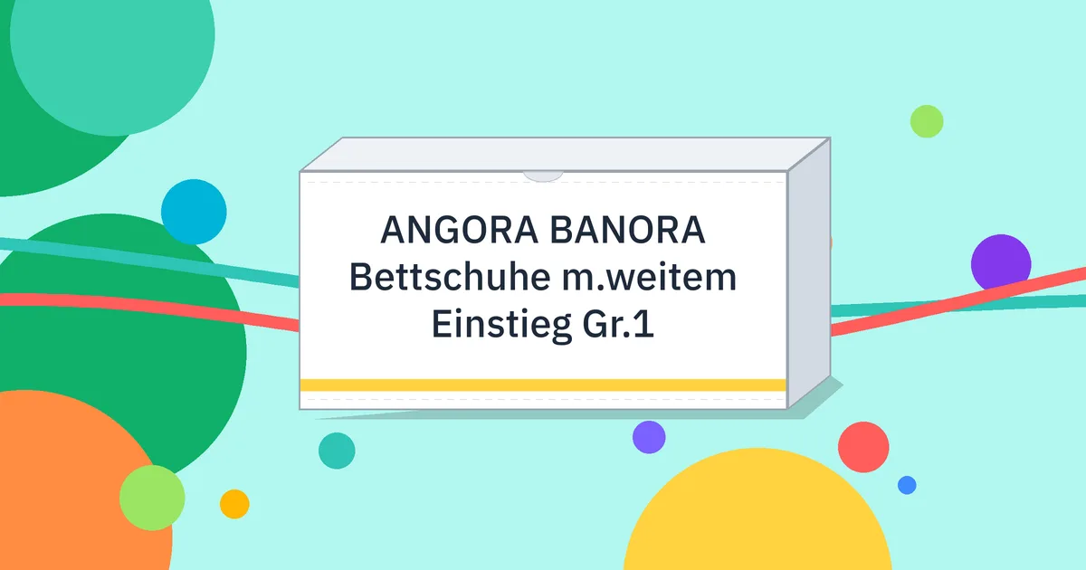 Symbolbild: Packung mit der Aufschrift ANGORA BANORA Bettschuhe m.weitem Einstieg Gr.1 (PZN 05514324) – Verfügbarkeit und Bezug in Apotheken in Frankfurt am Main