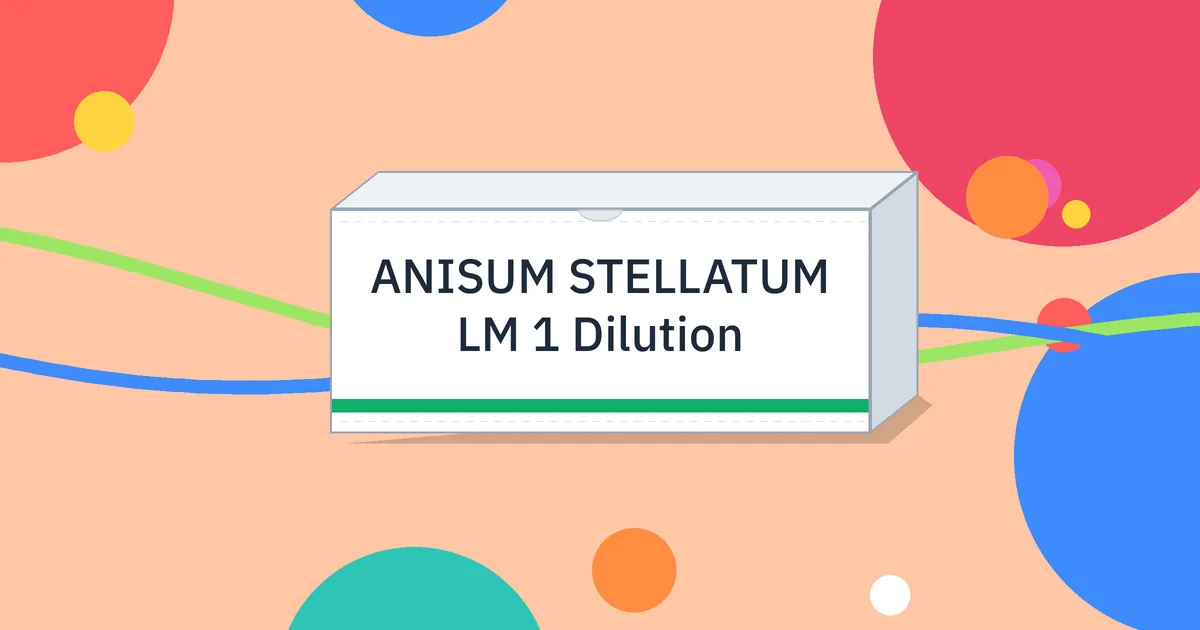 Symbolbild: Packung mit der Aufschrift ANISUM STELLATUM LM 1 Dilution (PZN 13369238) – Verfügbarkeit und Bezug in Apotheken in Frankfurt am Main