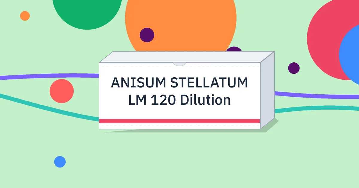 Symbolbild: Packung mit der Aufschrift ANISUM STELLATUM LM 120 Dilution (PZN 13369698) – Verfügbarkeit und Bezug in Apotheken in Frankfurt am Main
