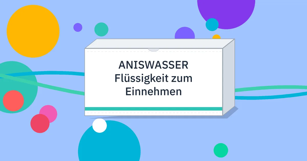 Symbolbild: Packung mit der Aufschrift ANISWASSER Flüssigkeit zum Einnehmen (PZN 15400774) – Verfügbarkeit und Bezug in Apotheken in Frankfurt am Main