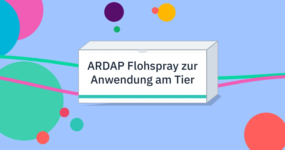 Symbolbild: Packung mit der Aufschrift ARDAP Flohspray zur Anwendung am Tier (PZN 11566377) – Verfügbarkeit und Bezug in Apotheken in Frankfurt am Main