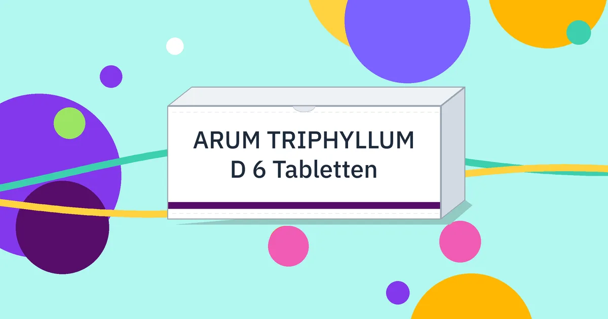Symbolbild: Packung mit der Aufschrift ARUM TRIPHYLLUM D 6 Tabletten (PZN 02625891) – Verfügbarkeit und Bezug in Apotheken in Frankfurt am Main