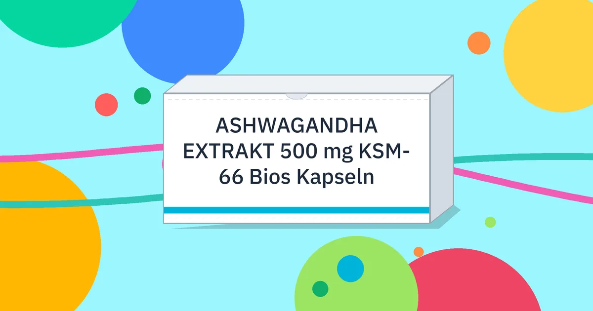 Symbolbild: Packung mit der Aufschrift ASHWAGANDHA EXTRAKT 500 mg KSM-66 Bios Kapseln (PZN 20807213) – Verfügbarkeit und Bezug in Apotheken in Frankfurt am Main