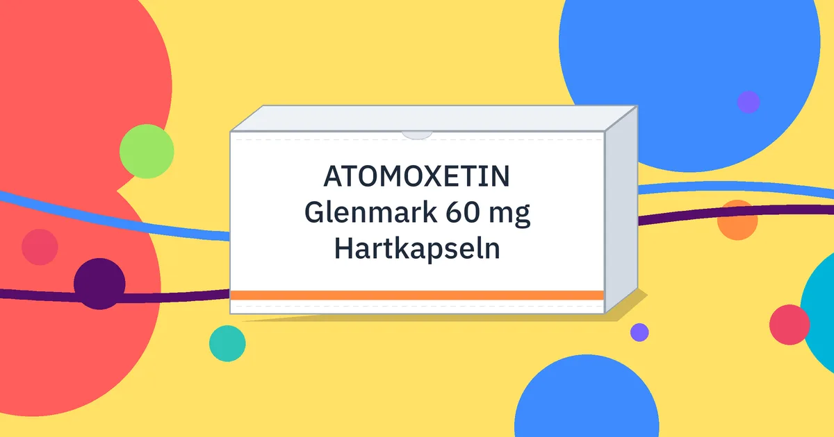 Symbolbild: Packung mit der Aufschrift ATOMOXETIN Glenmark 60 mg Hartkapseln (PZN 15211582) – Verfügbarkeit und Bezug in Apotheken in Frankfurt am Main