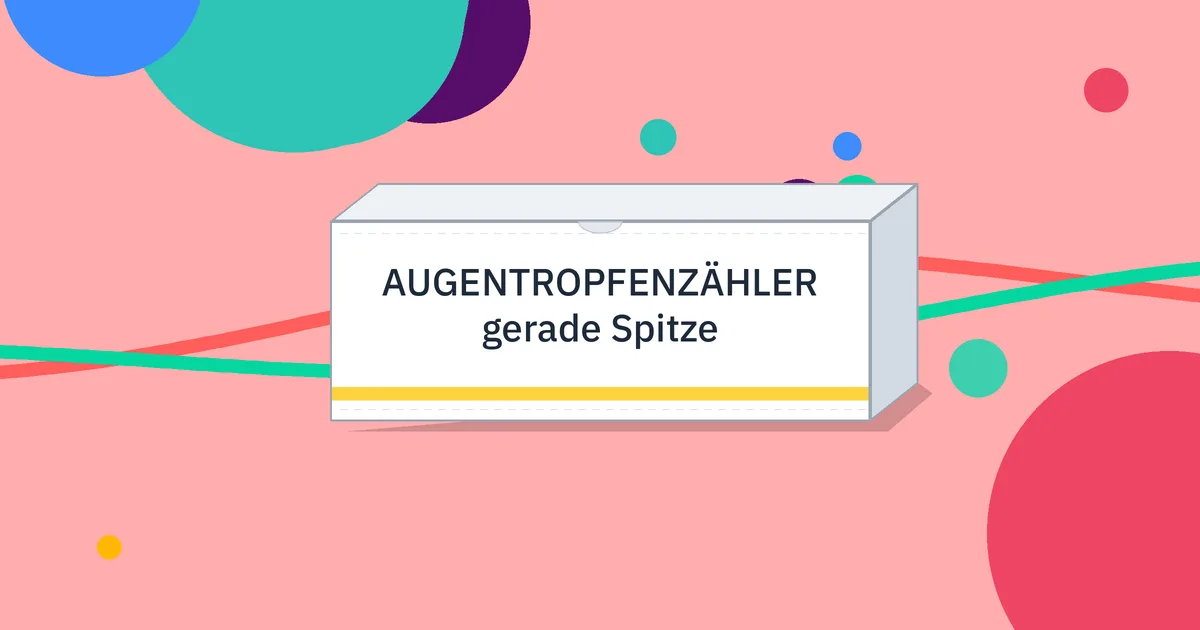 Symbolbild: Packung mit der Aufschrift AUGENTROPFENZÄHLER gerade Spitze (PZN 01724131) – Verfügbarkeit und Bezug in Apotheken in Frankfurt am Main