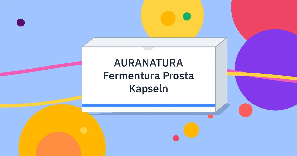 Symbolbild: Packung mit der Aufschrift AURANATURA Fermentura Prosta Kapseln (PZN 19078803) – Verfügbarkeit und Bezug in Apotheken in Frankfurt am Main