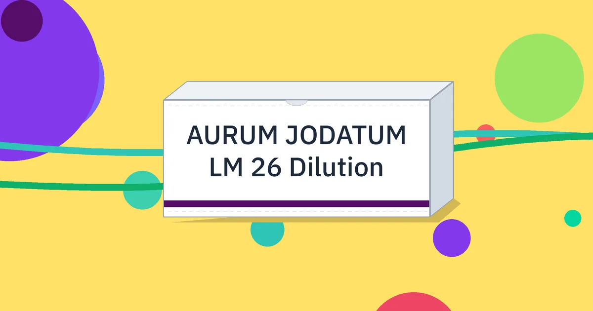 Symbolbild: Packung mit der Aufschrift AURUM JODATUM LM 26 Dilution (PZN 12784811) – Verfügbarkeit und Bezug in Apotheken in Frankfurt am Main