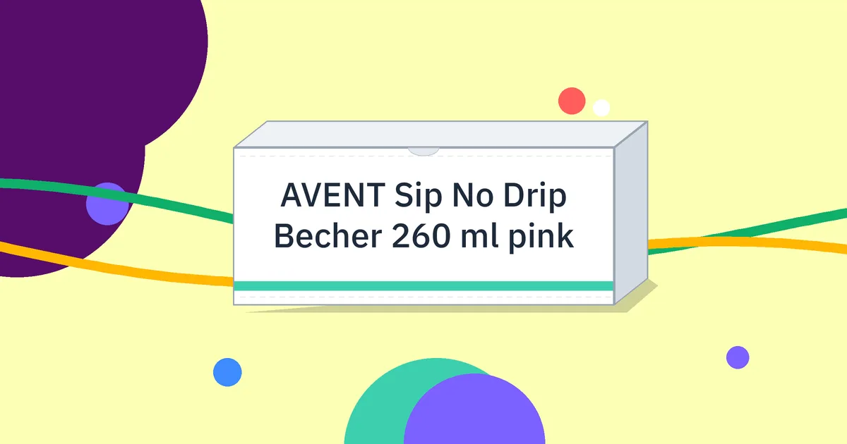Symbolbild: Packung mit der Aufschrift AVENT Sip No Drip Becher 260 ml pink (PZN 10201515) – Verfügbarkeit und Bezug in Apotheken in Frankfurt am Main