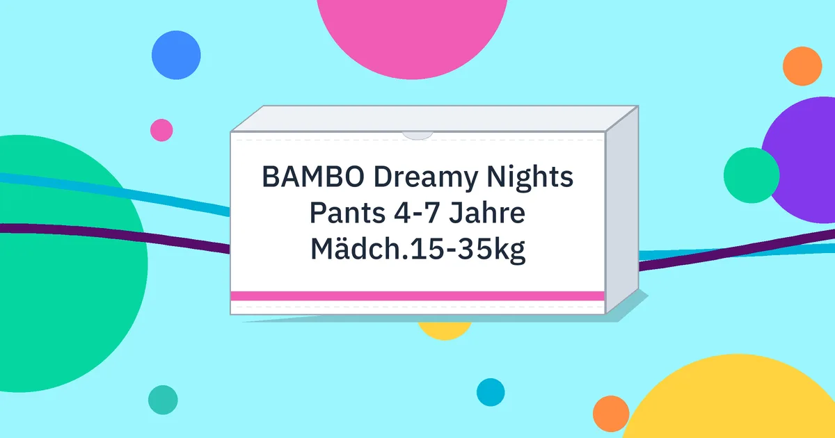 Symbolbild: Packung mit der Aufschrift BAMBO Dreamy Nights Pants 4-7 Jahre Mädch.15-35kg (PZN 18322388) – Verfügbarkeit und Bezug in Apotheken in Frankfurt am Main