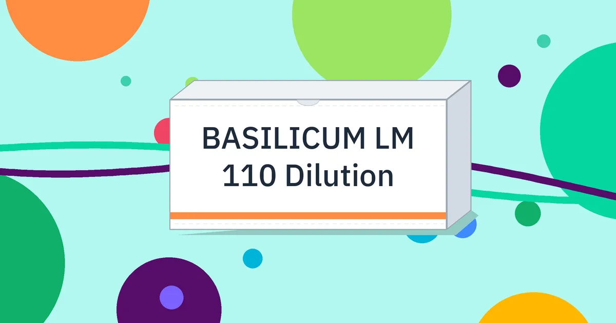 Symbolbild: Packung mit der Aufschrift BASILICUM LM 110 Dilution (PZN 12791024) – Verfügbarkeit und Bezug in Apotheken in Frankfurt am Main