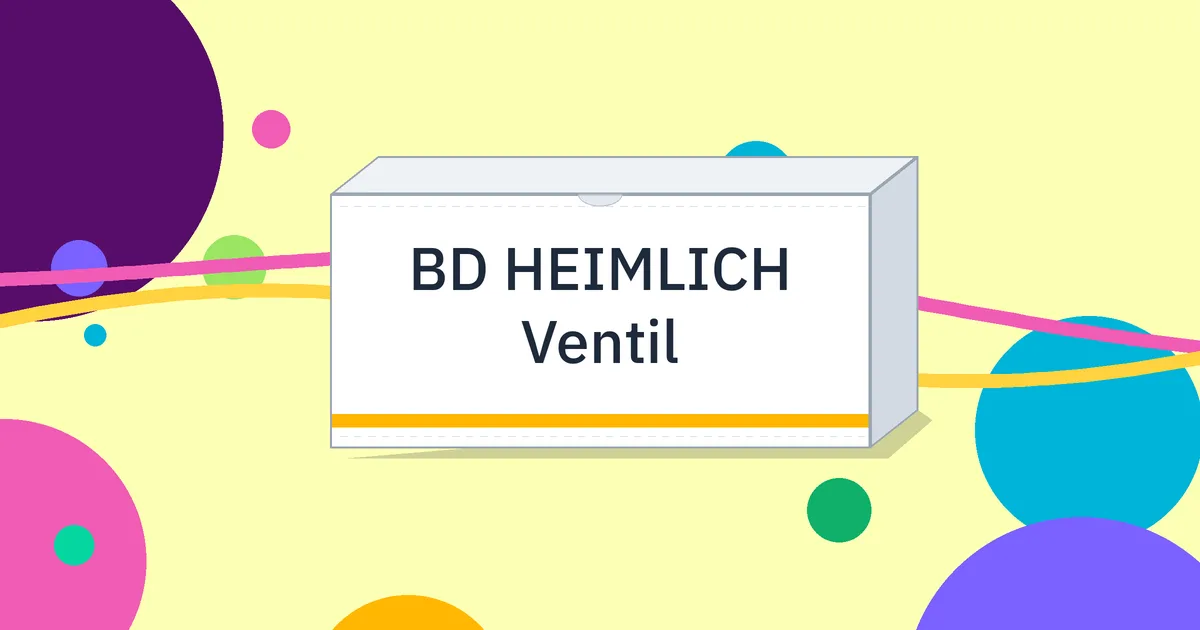 Symbolbild: Packung mit der Aufschrift BD HEIMLICH Ventil (PZN 07775454) – Verfügbarkeit und Bezug in Apotheken in Frankfurt am Main
