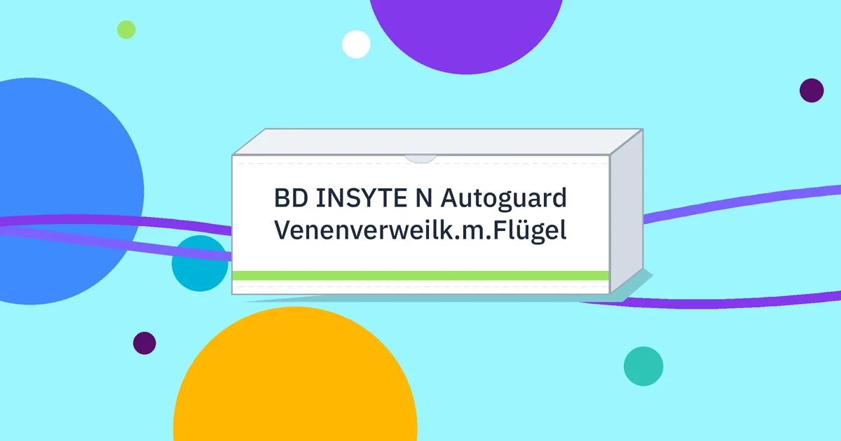 Symbolbild: Packung mit der Aufschrift BD INSYTE N Autoguard Venenverweilk.m.Flügel (PZN 02066523) – Verfügbarkeit und Bezug in Apotheken in Frankfurt am Main