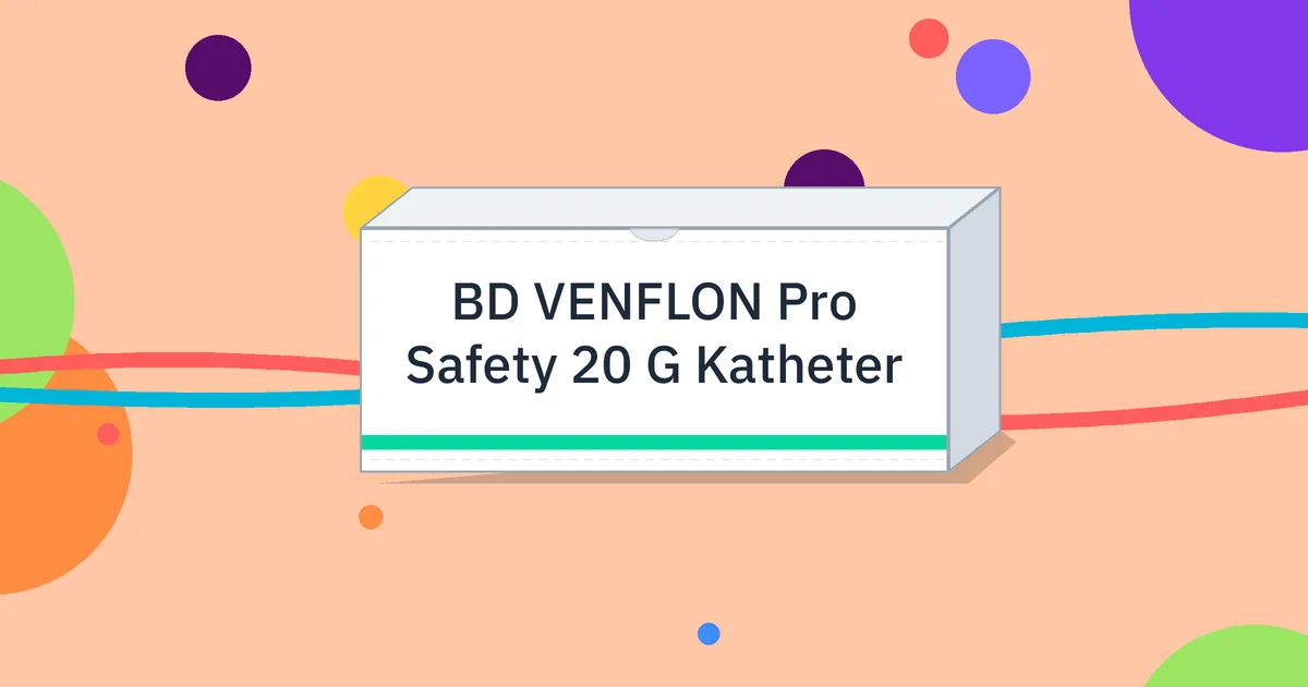 Symbolbild: Packung mit der Aufschrift BD VENFLON Pro Safety 20 G Katheter (PZN 11123964) – Verfügbarkeit und Bezug in Apotheken in Frankfurt am Main