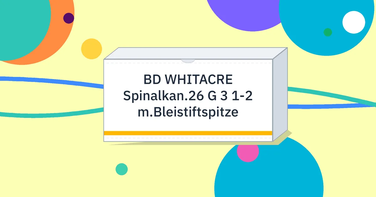 Symbolbild: Packung mit der Aufschrift BD WHITACRE Spinalkan.26 G 3 1-2 m.Bleistiftspitze (PZN 07664329) – Verfügbarkeit und Bezug in Apotheken in Frankfurt am Main