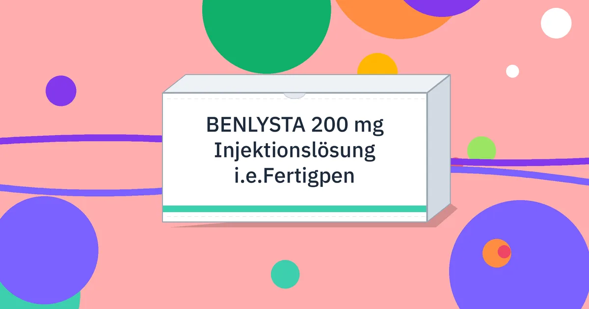 Symbolbild: Packung mit der Aufschrift BENLYSTA 200 mg Injektionslösung i.e.Fertigpen (PZN 19177273) – Verfügbarkeit und Bezug in Apotheken in Frankfurt am Main