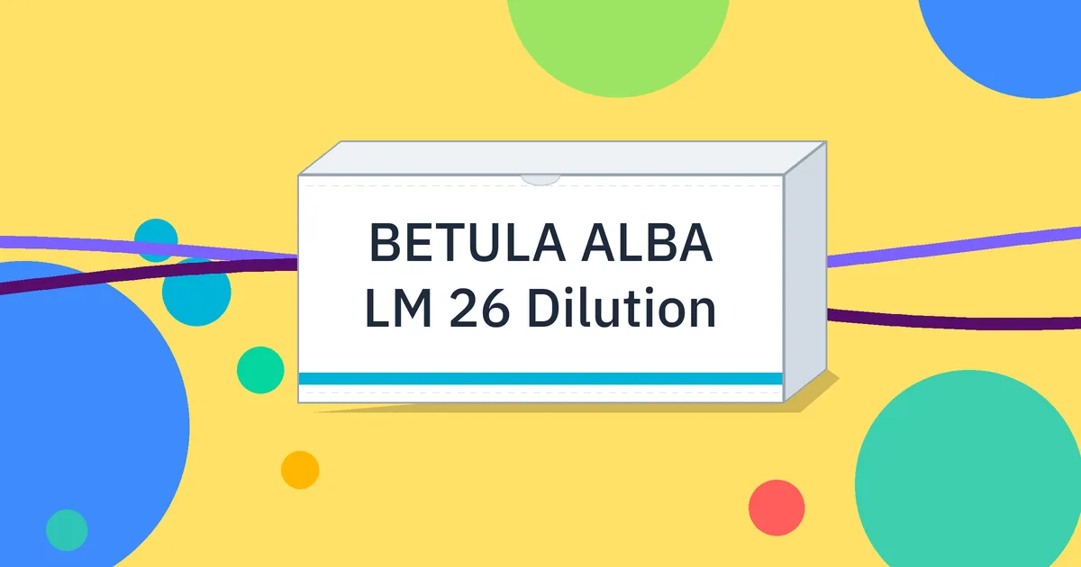 Symbolbild: Packung mit der Aufschrift BETULA ALBA LM 26 Dilution (PZN 12793980) – Verfügbarkeit und Bezug in Apotheken in Frankfurt am Main