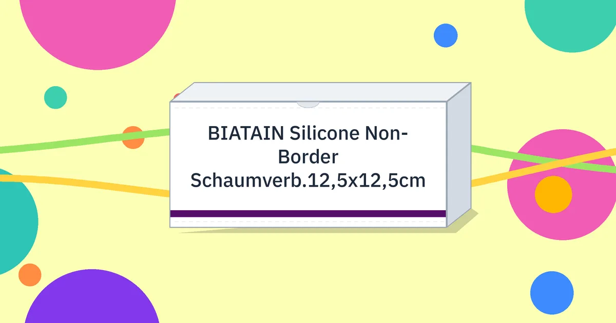 Symbolbild: Packung mit der Aufschrift BIATAIN Silicone Non-Border Schaumverb.12,5x12,5cm (PZN 19778311) – Verfügbarkeit und Bezug in Apotheken in Frankfurt am Main
