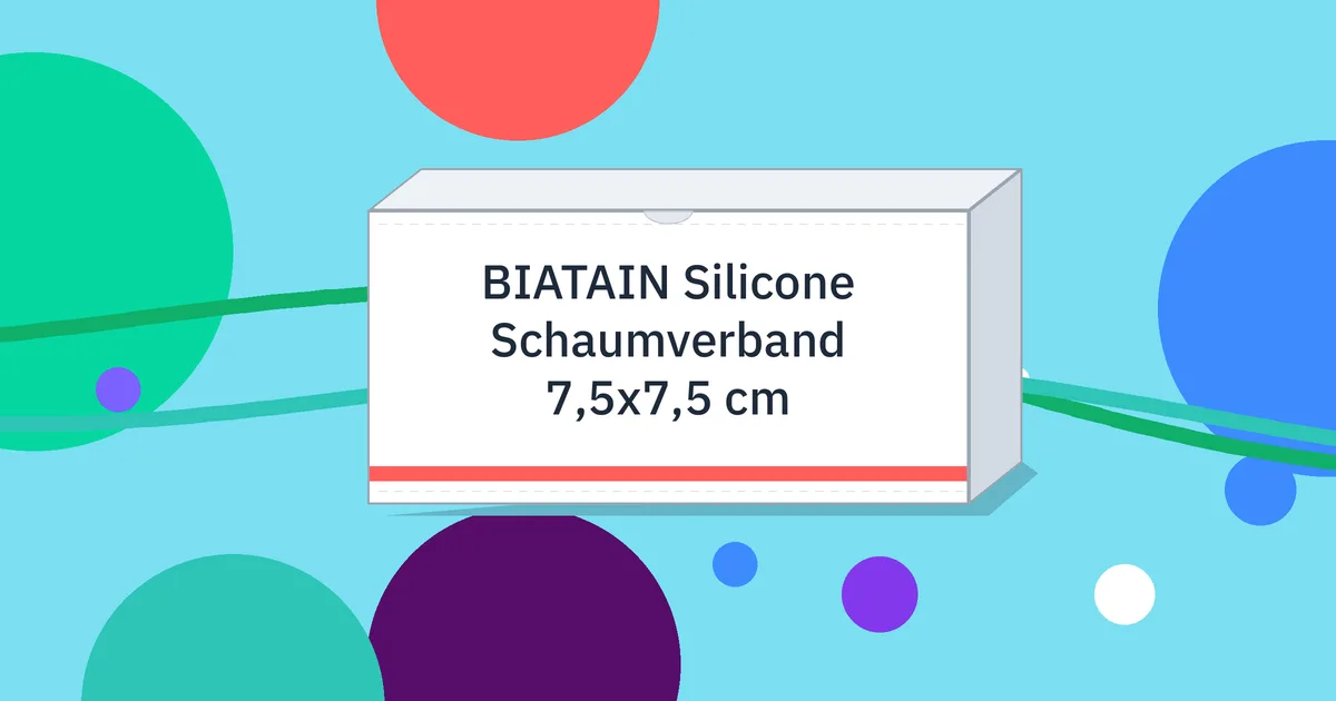 Symbolbild: Packung mit der Aufschrift BIATAIN Silicone Schaumverband 7,5x7,5 cm (PZN 19699149) – Verfügbarkeit und Bezug in Apotheken in Frankfurt am Main