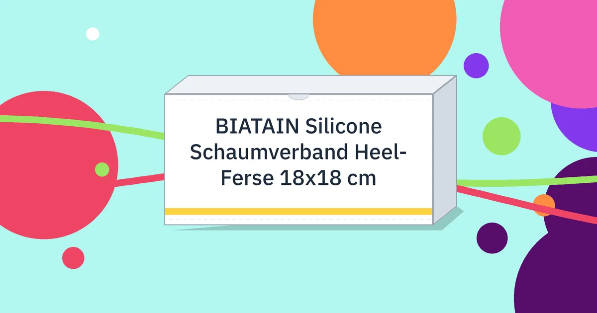 Symbolbild: Packung mit der Aufschrift BIATAIN Silicone Schaumverband Heel-Ferse 18x18 cm (PZN 18670304) – Verfügbarkeit und Bezug in Apotheken in Frankfurt am Main