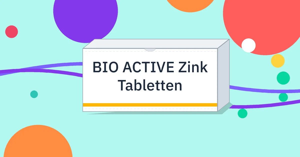 Symbolbild: Packung mit der Aufschrift BIO ACTIVE Zink Tabletten (PZN 14288447) – Verfügbarkeit und Bezug in Apotheken in Frankfurt am Main