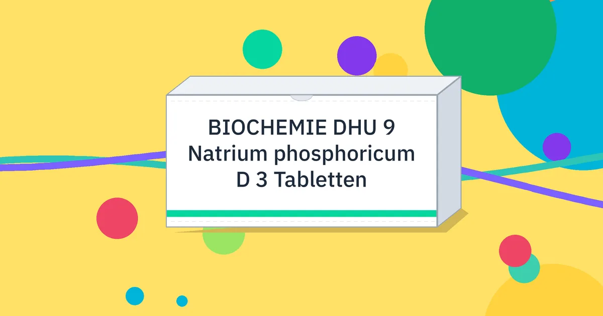 Symbolbild: Packung mit der Aufschrift BIOCHEMIE DHU 9 Natrium phosphoricum D 3 Tabletten (PZN 00274542) – Verfügbarkeit und Bezug in Apotheken in Frankfurt am Main